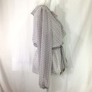 Max Studio | Tops | Max Studio Blouse White Pink Blue Dots Lined J893 ...